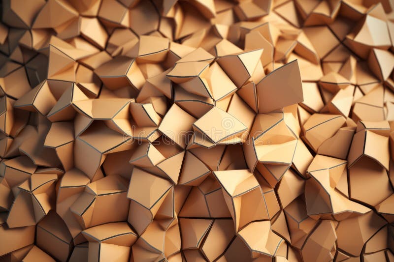 Manilla Paper Abstract 3D Background - Unique Folded Voronoi Block ...