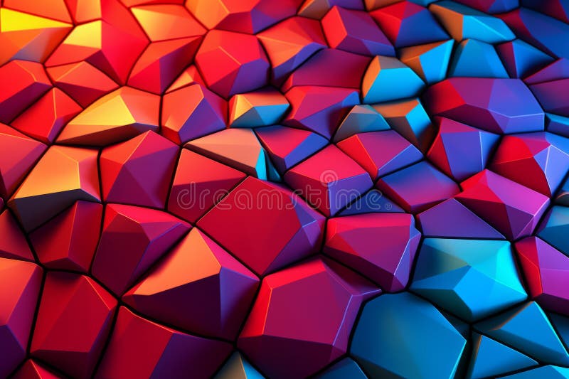 Blacklight Gradient Abstract 3d Background Unique Voronoi Block