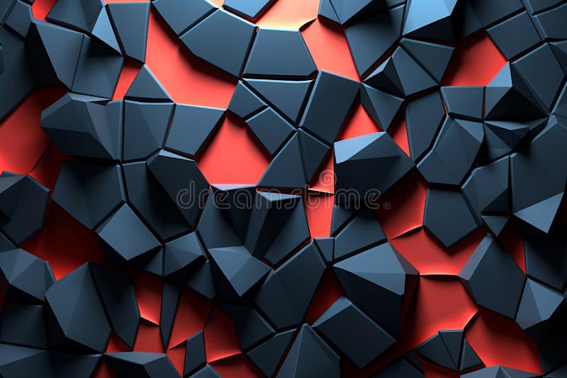 Abstract 3d Background Unique Voronoi Block Texture Stock