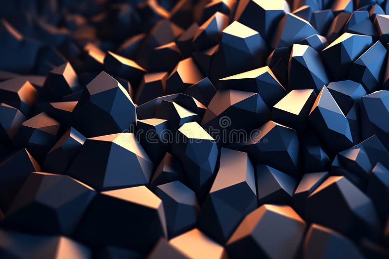 Abstract 3d Background Unique Voronoi Block Texture Stock