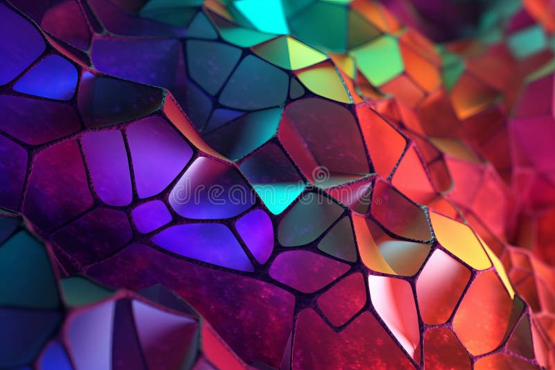 Gradient Polygon Design Abstract 3d Background Unique Voronoi Block