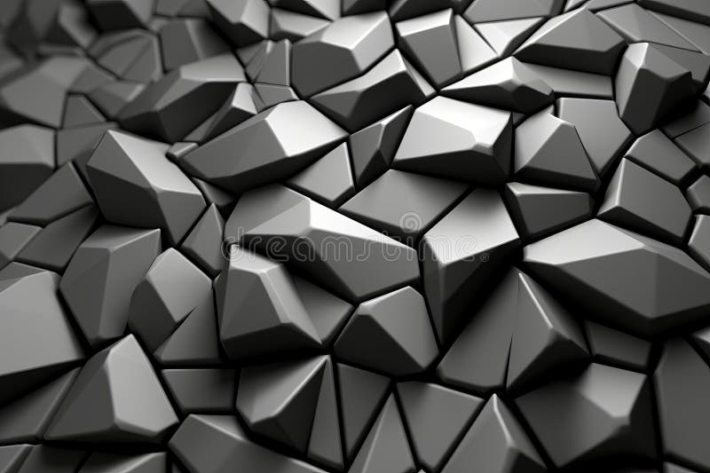 Light Grey Abstract 3d Background Unique Voronoi Block Texture Stock