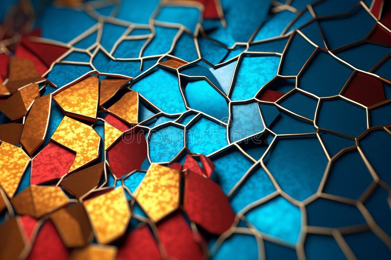 Smooth Clashing Colored Rocks Abstract 3d Background Unique Voronoi