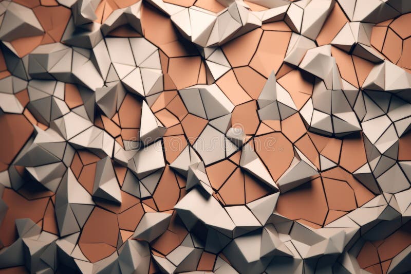 Paper Polygon Abstract 3d Background Unique Beige Voronoi Block