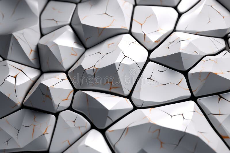 Marbled Voronoi Block Texture Glossy Abstract 3d Background Stock