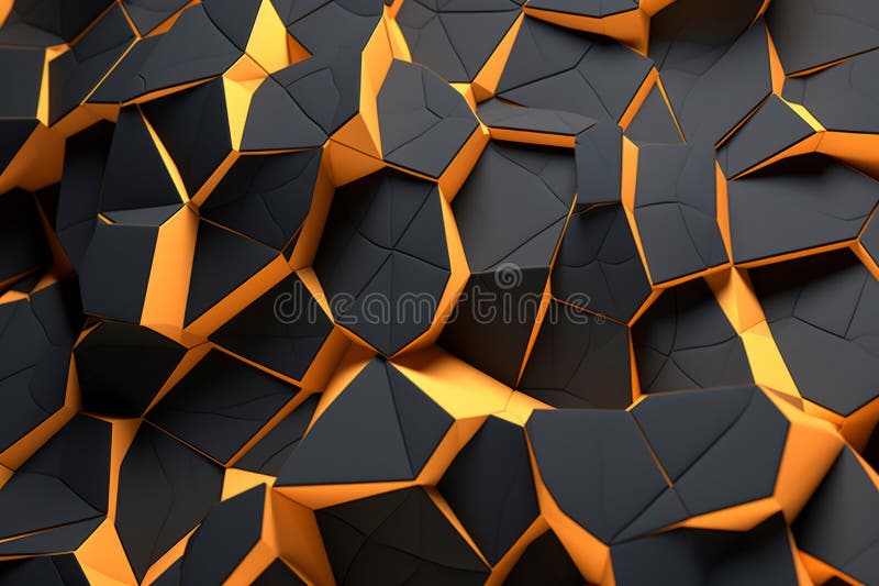 Vibrant Voronoi Block Texture Molten Plateaus Abstract 3d Background