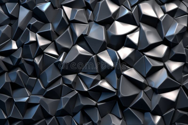 Vibrant Voronoi Block Texture Shining Metal Abstract 3d Background