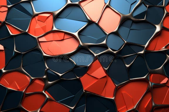 Vibrant Voronoi Block Texture - Platinum Colors Abstract 3D Background ...