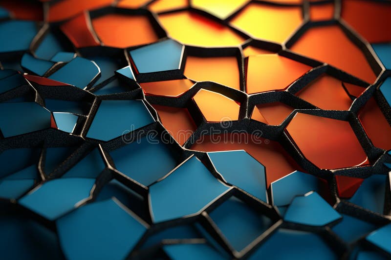 Smooth Clashing Colored Rocks Abstract 3d Background Unique Voronoi