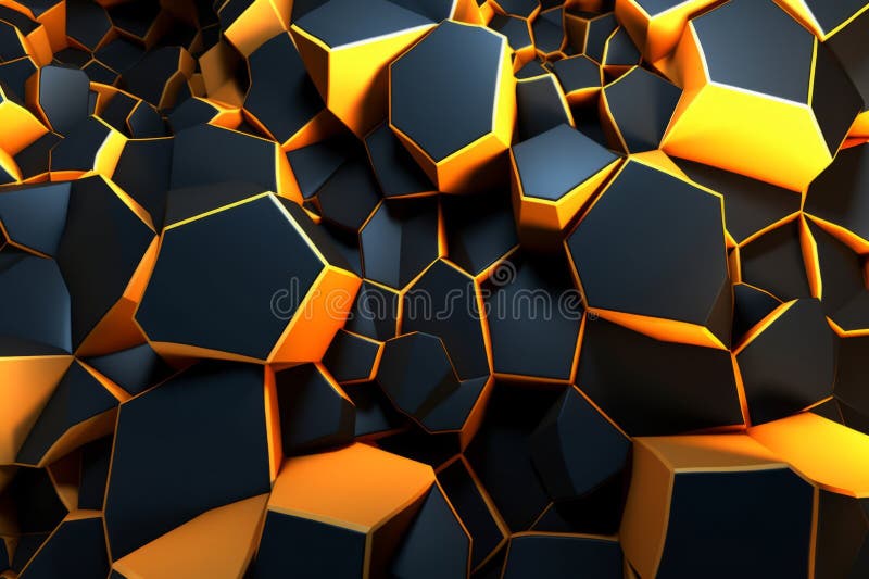Vibrant Voronoi Block Texture - Honeycomb Plateaus Abstract 3D ...