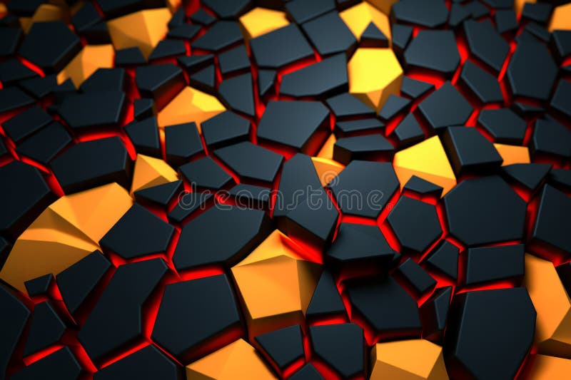 Vibrant Voronoi Block Texture - Lava Rocks Abstract 3D Background Stock ...