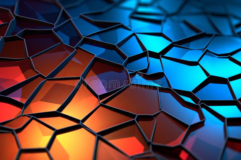 Vibrant Voronoi Block Texture - Gradient Abstract 3D Background Stock ...