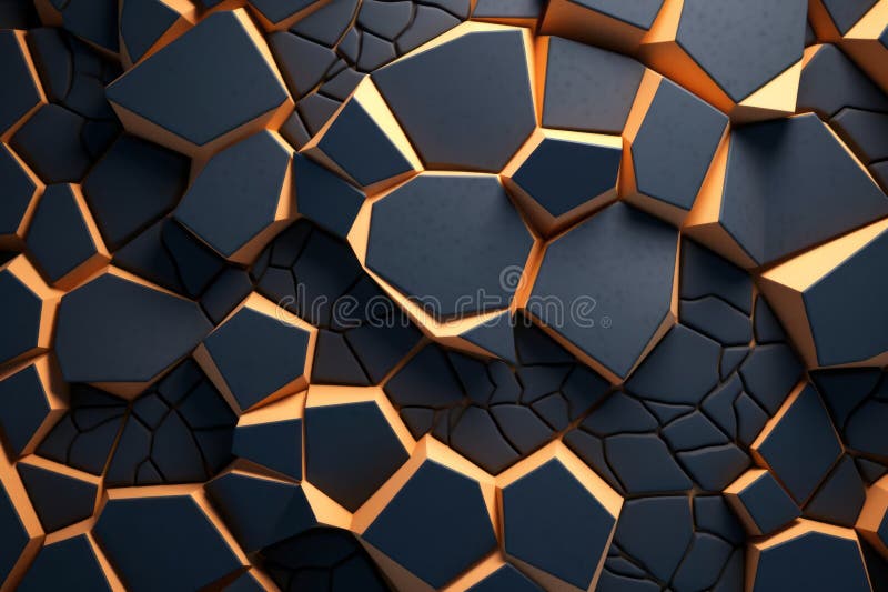 Vibrant Voronoi Block Texture Lava Colors Abstract 3d Background