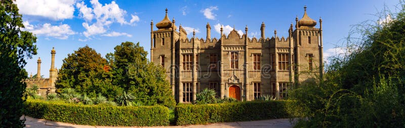 The Vorontsov Palace or the Alupka Palace Stock Image - Image of estate ...