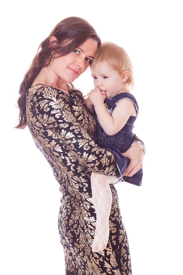 Junge Mutter Mit Kind in Der Hand Stockbild - Bild von familie, kind ...