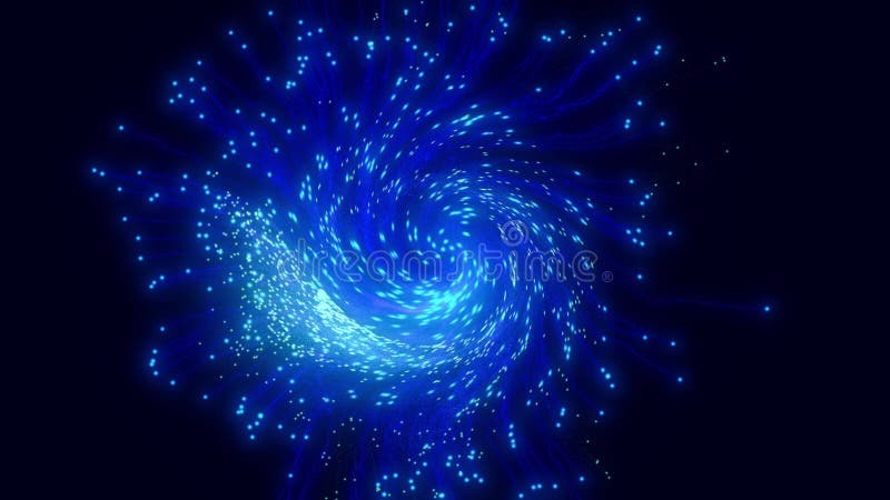 Vortex of Blue Dynamic Particles Floating in 3d Space Concept Stock ...