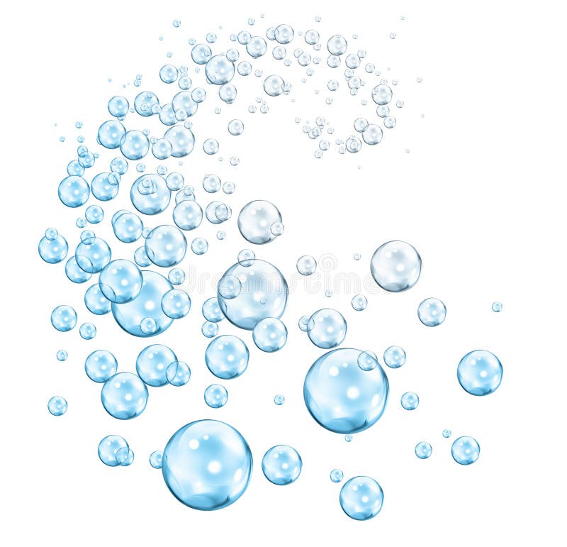 Vortex of Bubbles Blue Cyan Stock Illustration - Illustration of drop ...
