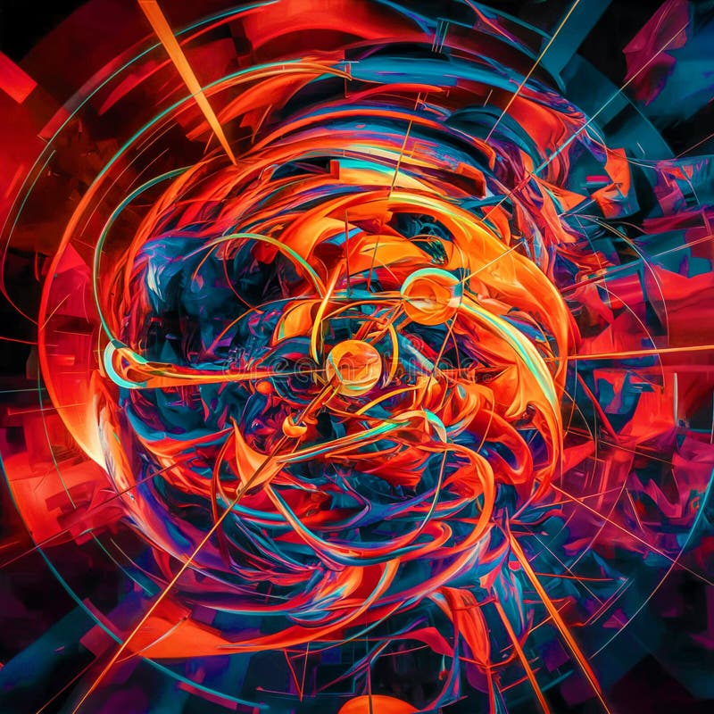 Vortex of Colors: a Dynamic Symphony of Shapes and Hues Stock ...