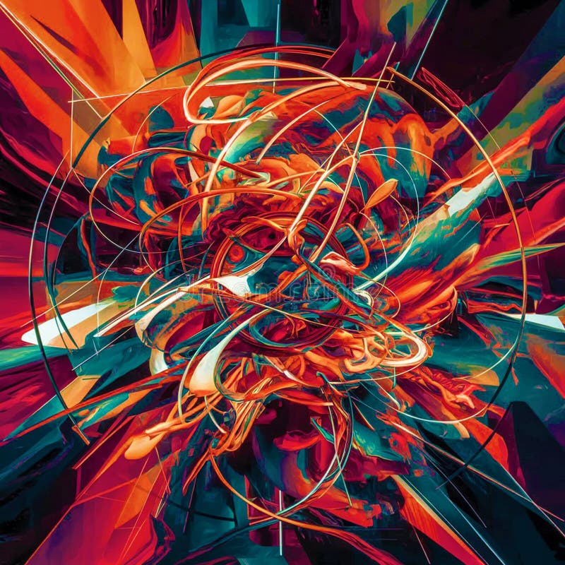 Vortex of Colors: a Dynamic Symphony of Shapes and Hues Stock ...