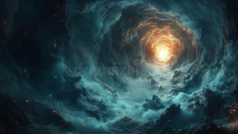 Vortex of Cosmic Clouds stock illustration. Illustration of darkness ...