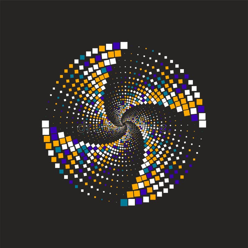 Vortex Element, Geometric Halftone Pattern Stock Vector - Illustration ...