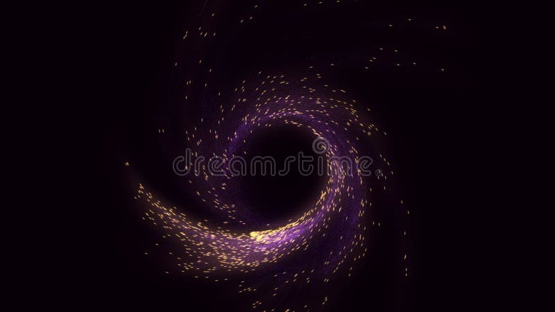 Vortex of Gold and Purple Dynamic Particles Floating in 3d Space ...