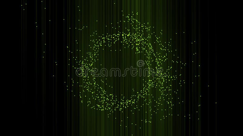 Vortex of Green Dynamic Particles Floating in 3d Space Concept Stock ...