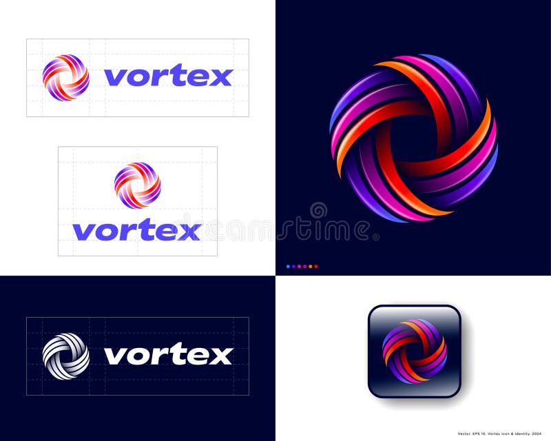 Vortex Logo. Vortex Symbol Consists of Rotating Elements. Brand ...