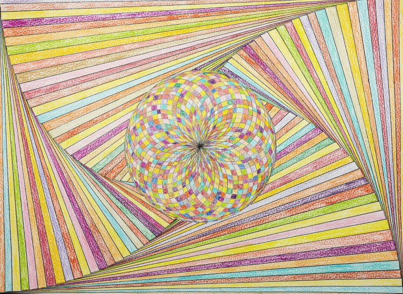 Vortex Mandala, Circle with Squares and Geometric Background. Stock ...