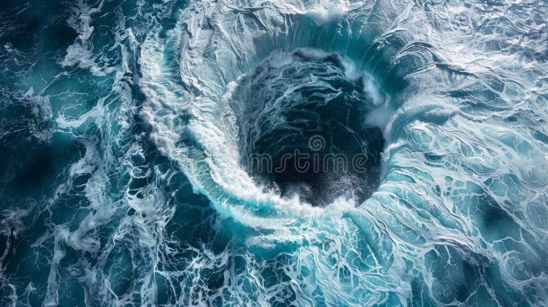 Vortex in the Middle of the Sea Stock Image - Image of swirl, movement ...