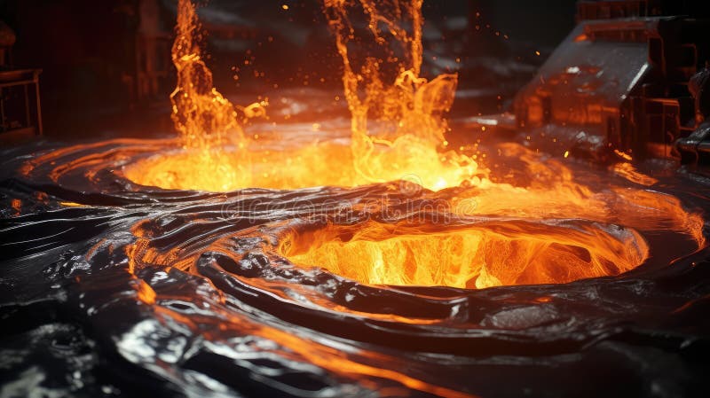 Vortex molten metal stock illustration. Illustration of steel - 370506643