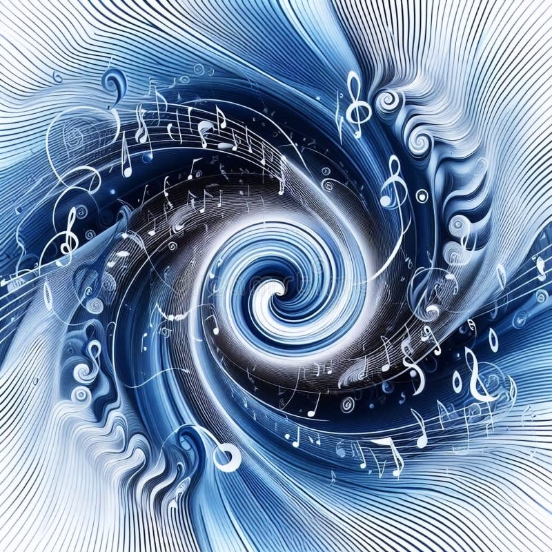 Vortex of Music Notes , Musical Background and Theme Stock Photo ...