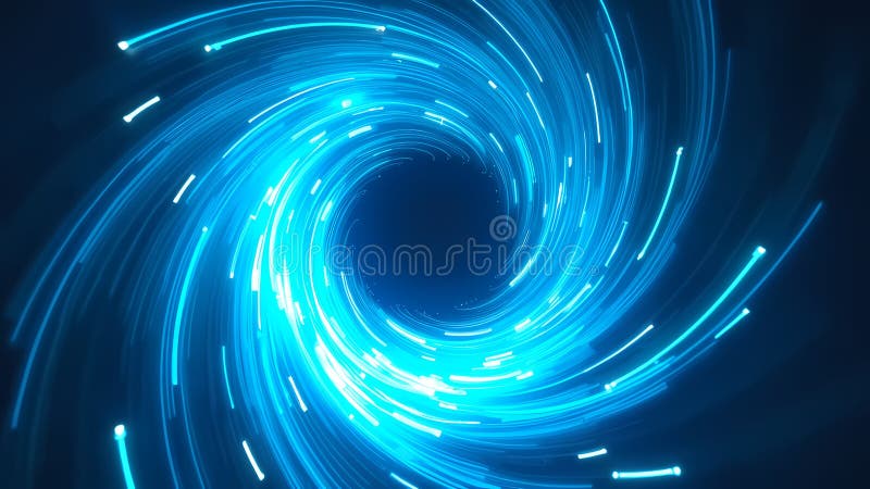 Vortex Neon Blue Light Dynamic Energy Dark Cosmic Setting Stock Photo ...