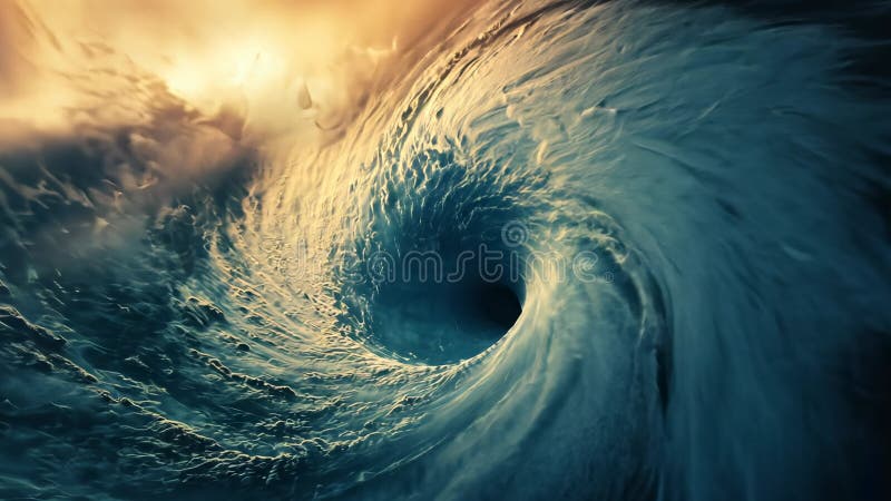 Vortex in Ocean with Swirling Water and Dramatic Lighting Stock Video ...