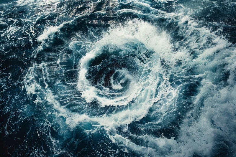 Vortex in Ocean Waves Dynamic Water Texture for Design Stock Photo ...