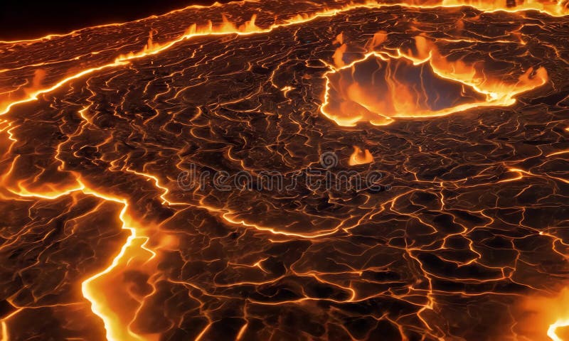 Vortex Pattern of Cracked Molten Lava Landscape Stock Video - Video of ...