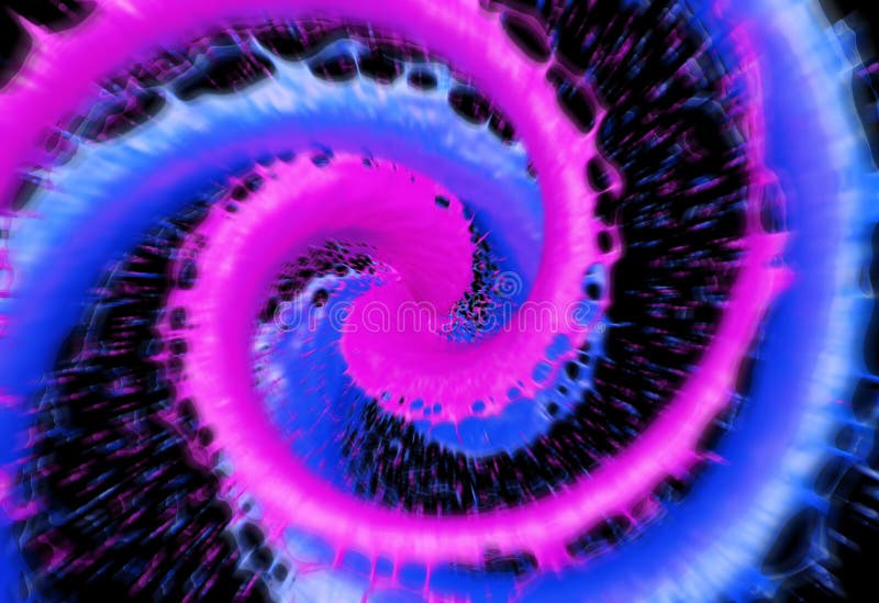 Vortex Pink and Blue Splashes on a Black Background Stock Illustration ...
