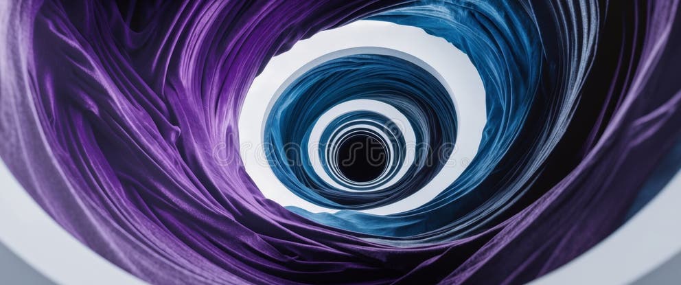 Vortex of Purple and Blue Swirls Converging into a Central Void. Stock ...