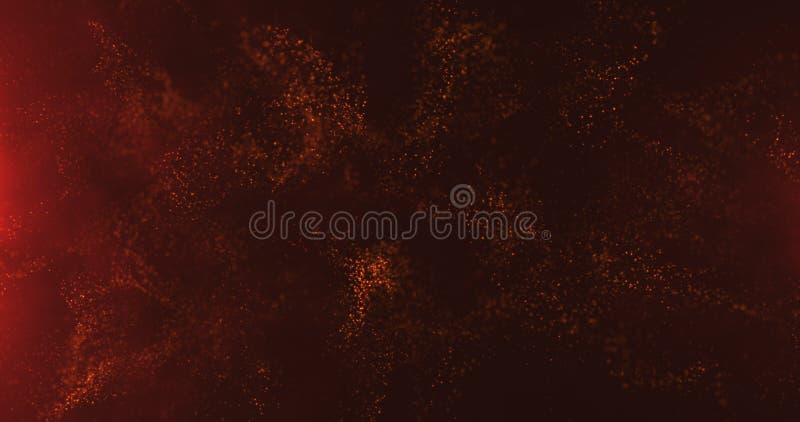 A Vortex of Red Particles Slowly Unfolding in the Wind Against a Dark ...