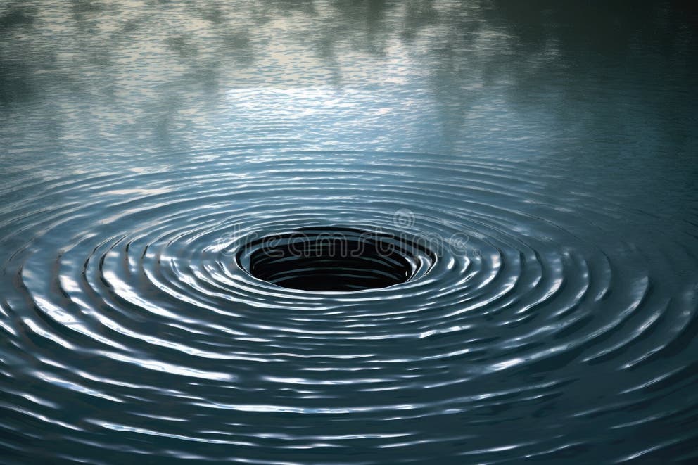 Vortex Ring Causing Ripples on Water Surface Stock Photo - Image of ...