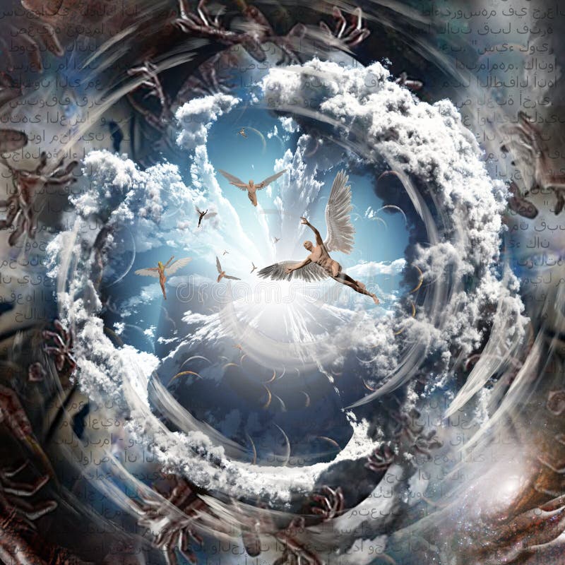 Vortex of Souls stock illustration. Illustration of angels - 160019455