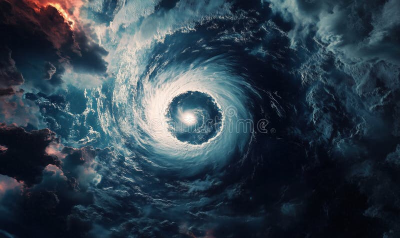 Vortex of Swirling Clouds and Light in Dramatic Sky, Depicting Powerful ...