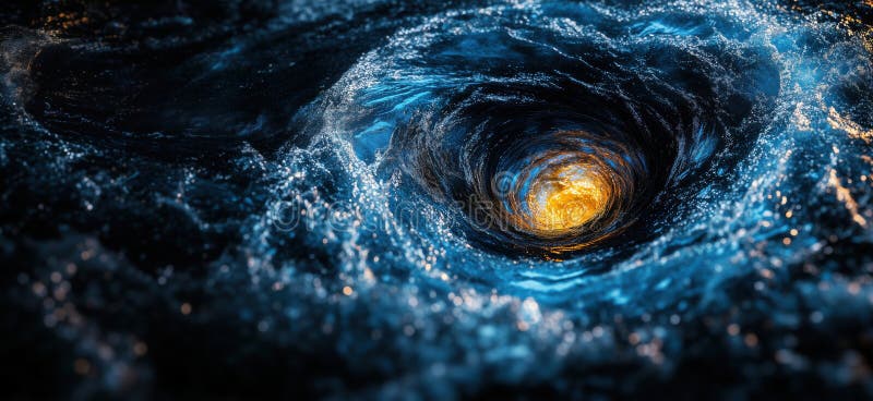 Vortex of Swirling Water with Glowing Center Creating Mesmerizing ...