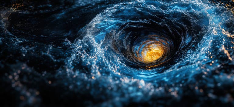 Vortex of Swirling Water with Glowing Center Creating Mesmerizing ...
