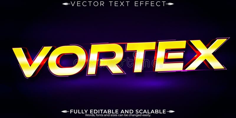 Vortex Text Effect, Editable Game and Space Text Style Stock Vector ...