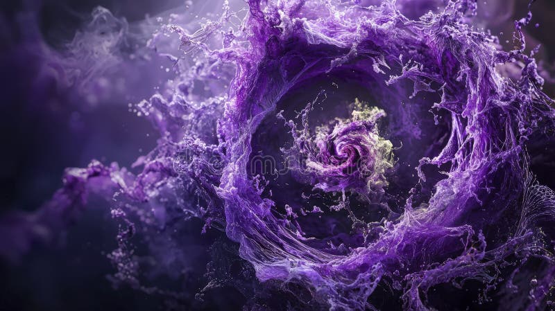 Vortex of Violet Tones Spinning Chaotically Abstract Digital Art ...