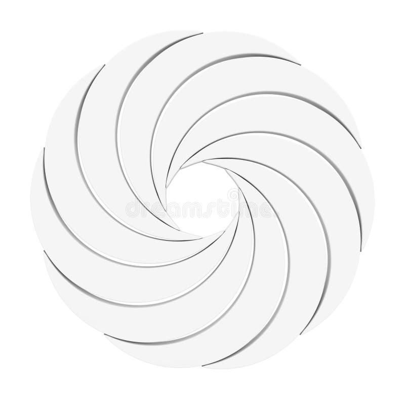 Vortex White Aperture Wheel. 3d Rendering Stock Illustration ...