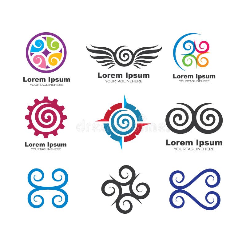 Vortex Wind Logo Icon Wave and Spiral Vector Stock Vector ...