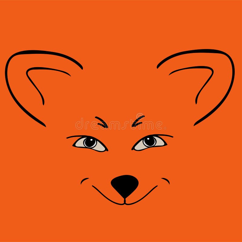 Vos Rode Hoofd Dierlijke Sluwe Ogen Vector Illustratie - Illustration ...