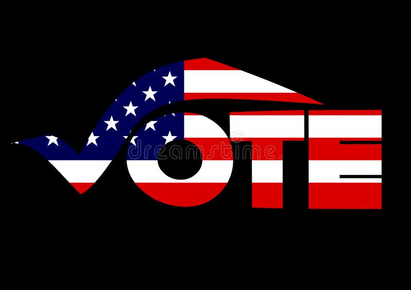 American Flags Vote USA Silhouettes Stock Illustration - Illustration ...